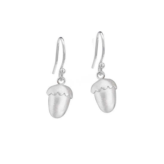 Silver Acorn Drop Earrings – ElizabethTerzza